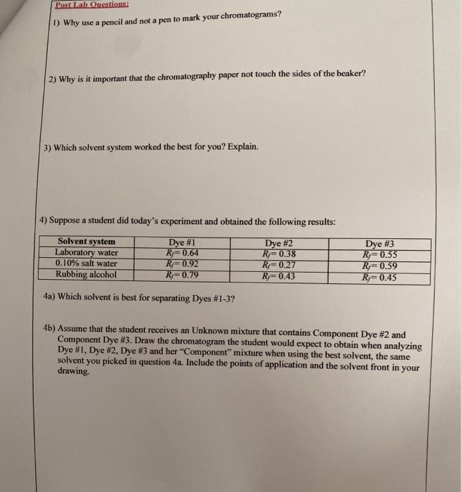 Solved Experiment 726: Paper Chromatography: A Technique of | Chegg.com