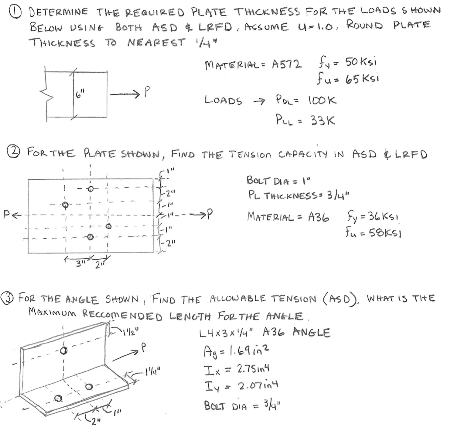 (1) ﻿Determine the required plate thickness for the | Chegg.com