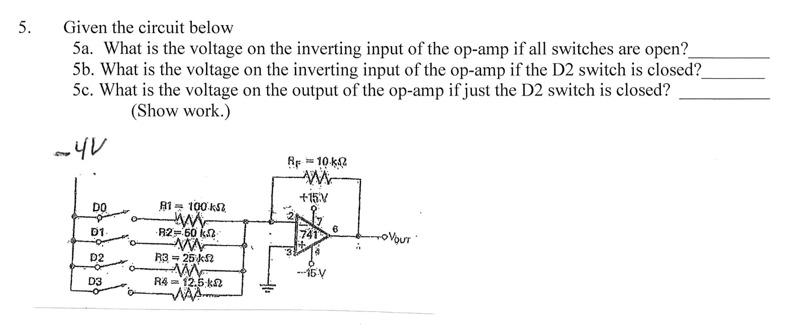 Solved Given the circuit below5a. ﻿What is the voltage on | Chegg.com