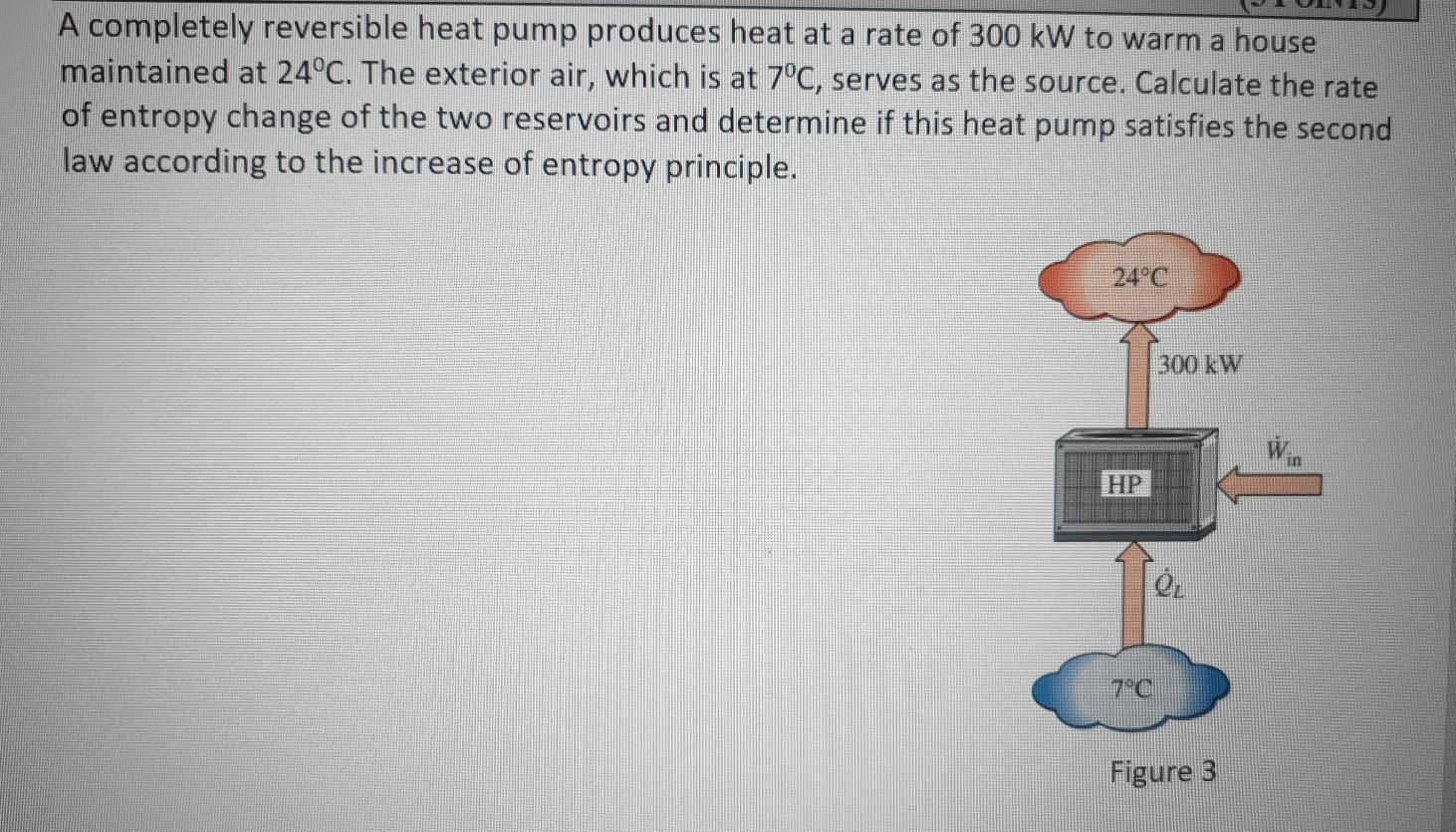 Solved A completely reversible heat pump produces heat at a | Chegg.com