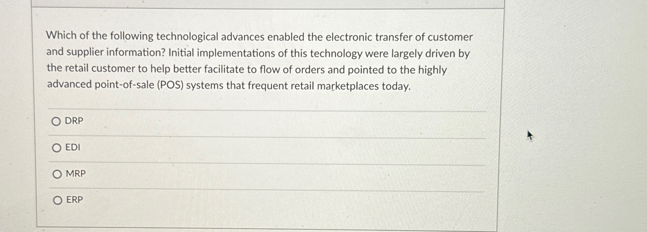 Solved Which of the following technological advances enabled | Chegg.com
