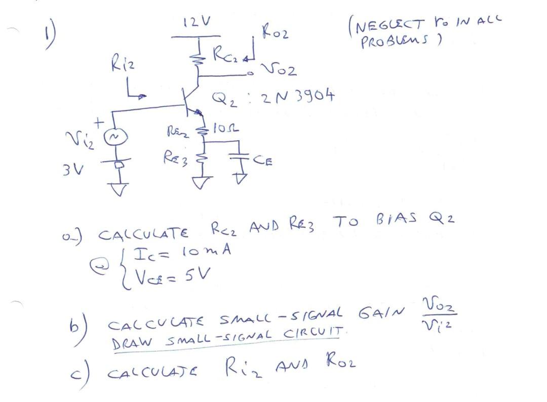 Solved (NEGLECT r0 IN ALL Problens) CALCULATE R R2 AUD R3 to | Chegg.com