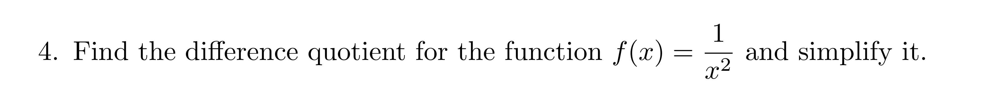 Solved Find the difference quotient for the function | Chegg.com