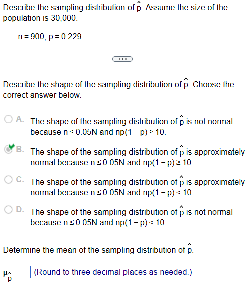 Solved Describe the sampling distribution of hat(p). ﻿Assume | Chegg.com