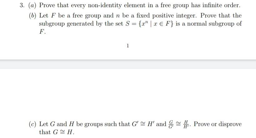 Solved 3. (a) Prove that every non-identity element in a | Chegg.com