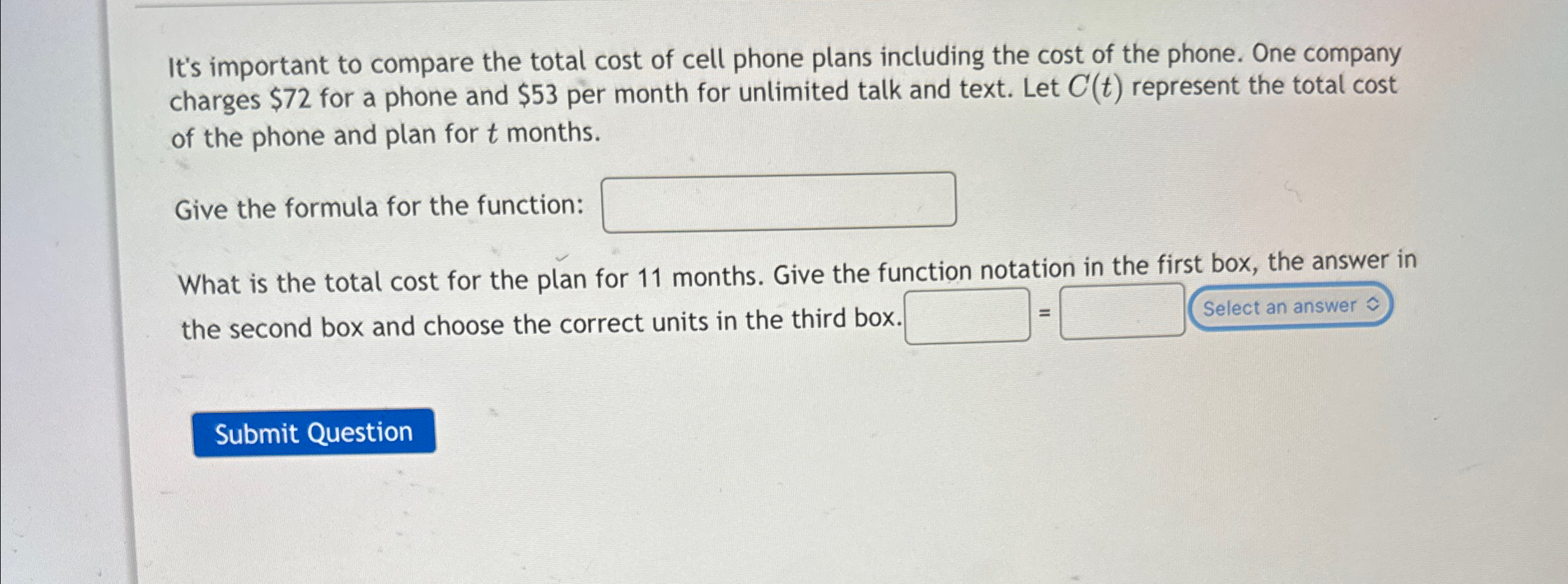 Solved It's important to compare the total cost of cell | Chegg.com