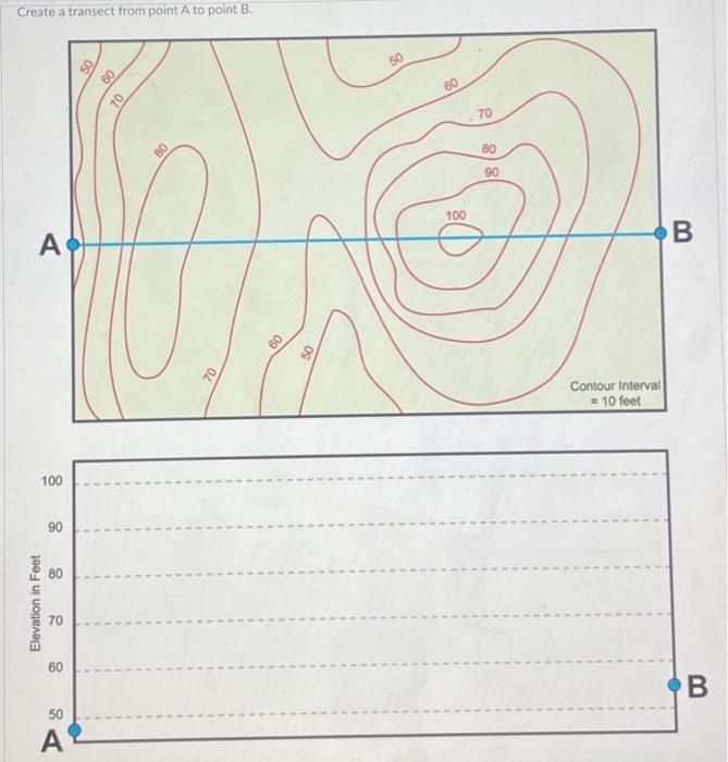 Create a transect from point A to point B. A | Chegg.com
