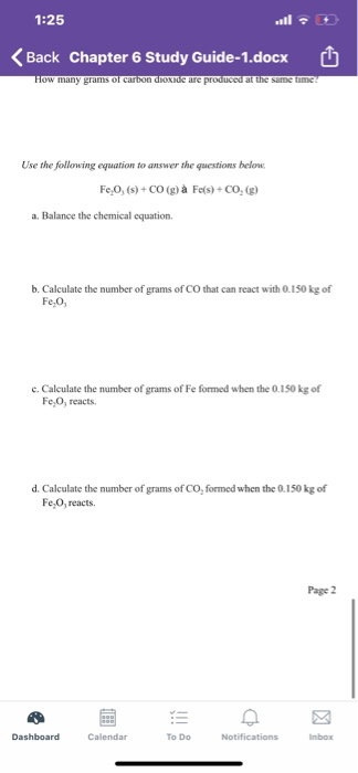 Solved 1:22 Chapter 6 Study Guide CHEM 101 Professor | Chegg.com
