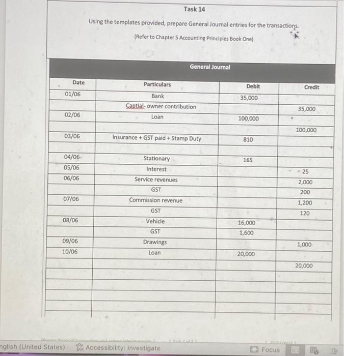 Solved Using the templates provided, prepare General Journal | Chegg.com