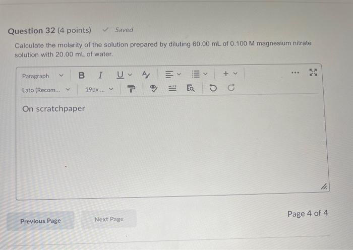 Solved Calculate the molarity of the solution prepared by | Chegg.com