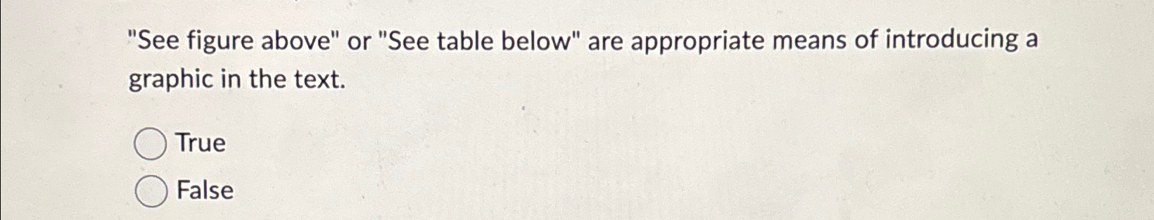 Solved "See figure above" or "See table below" are | Chegg.com