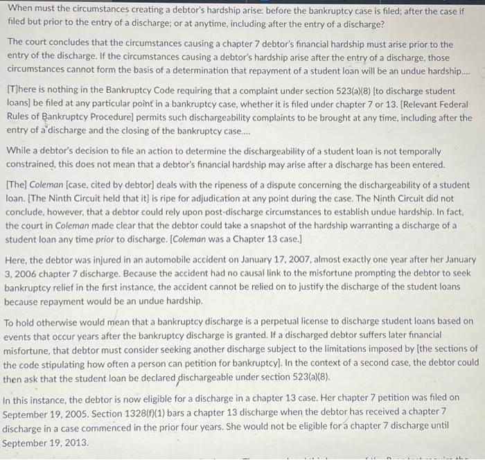 In re Zygarewicz 423 B.R. 909 (Bkrtcy.E.D.Cal. 2010) | Chegg.com