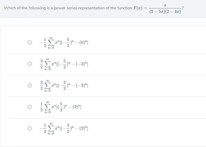 Solved Which of the following is a power series | Chegg.com