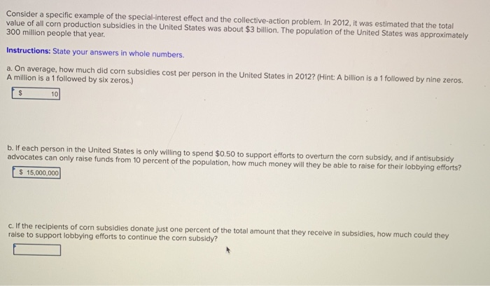 Solved Consider a specific example of the special-interest | Chegg.com