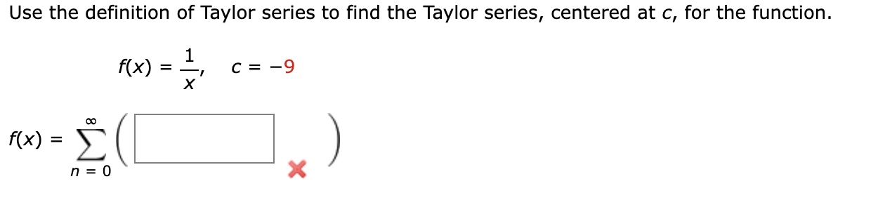 Solved Use the definition of Taylor series to find the | Chegg.com