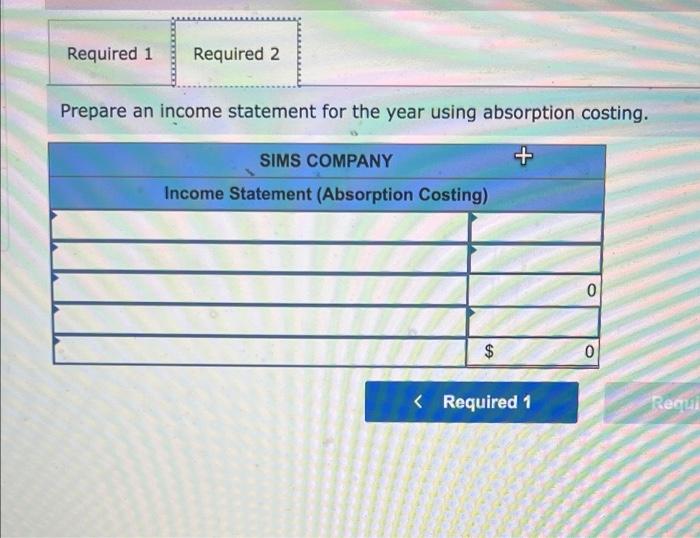 Solved Sims Company began operations on January 1. Its cost | Chegg.com