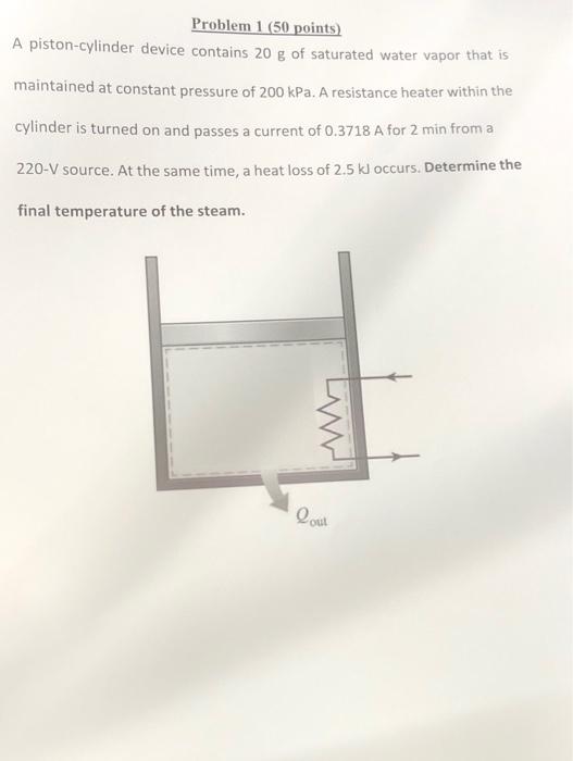 Solved Problem 1 (50 points) A piston-cylinder device | Chegg.com