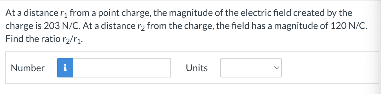 Solved At a distance r from a point charge, the magnitude of | Chegg.com