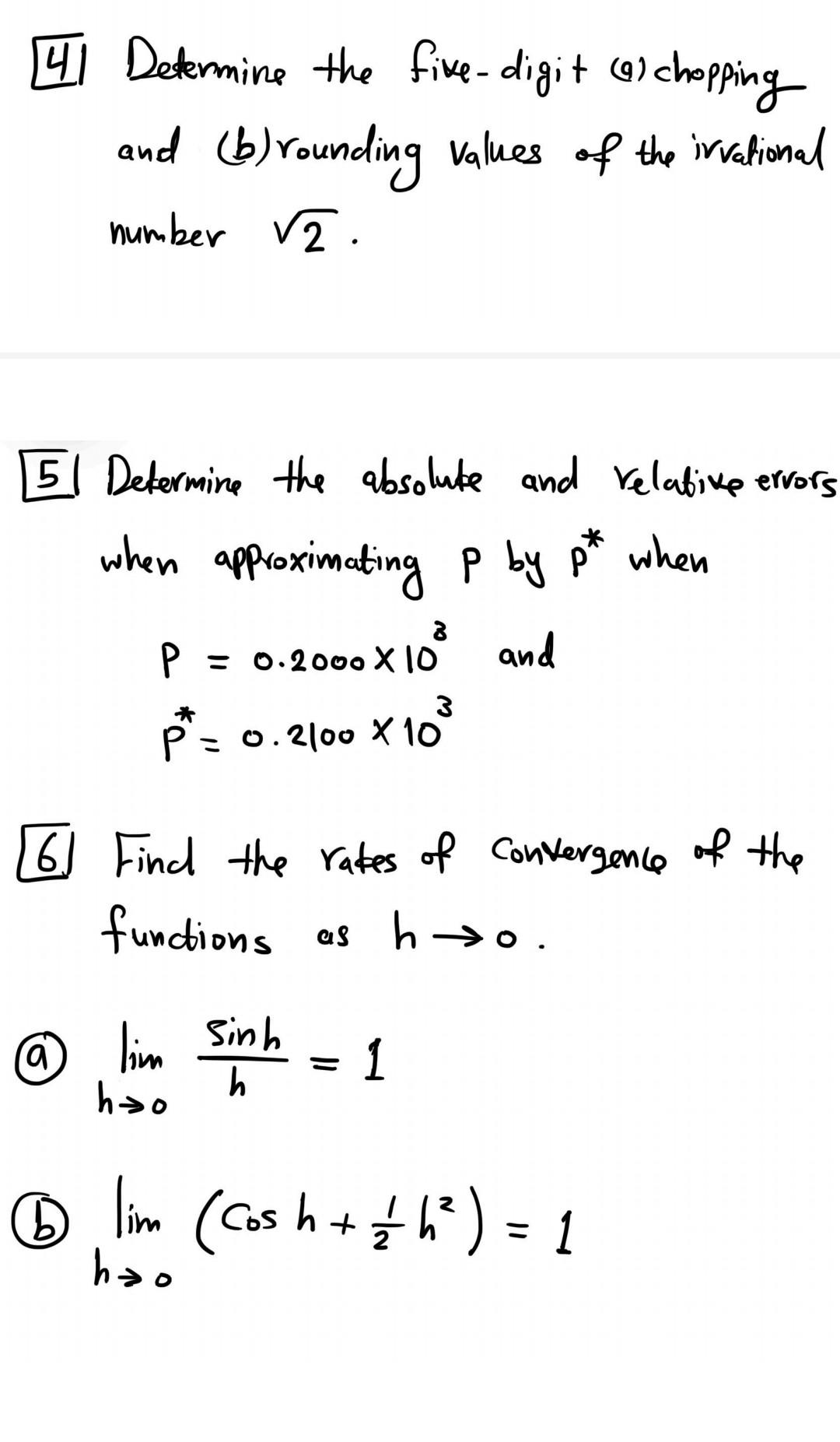 Solved 41 Determine the five-digit (9) chopping and (b) | Chegg.com