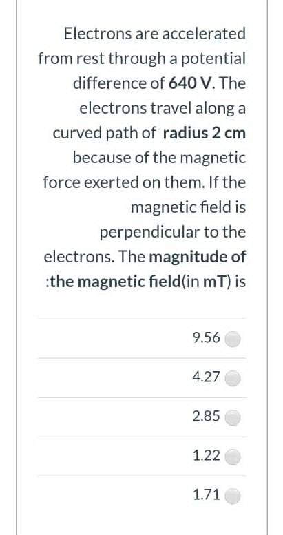Solved Electrons are accelerated from rest through a | Chegg.com