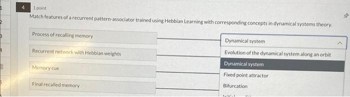 Solved Match features of a recurrent pattern-associator | Chegg.com
