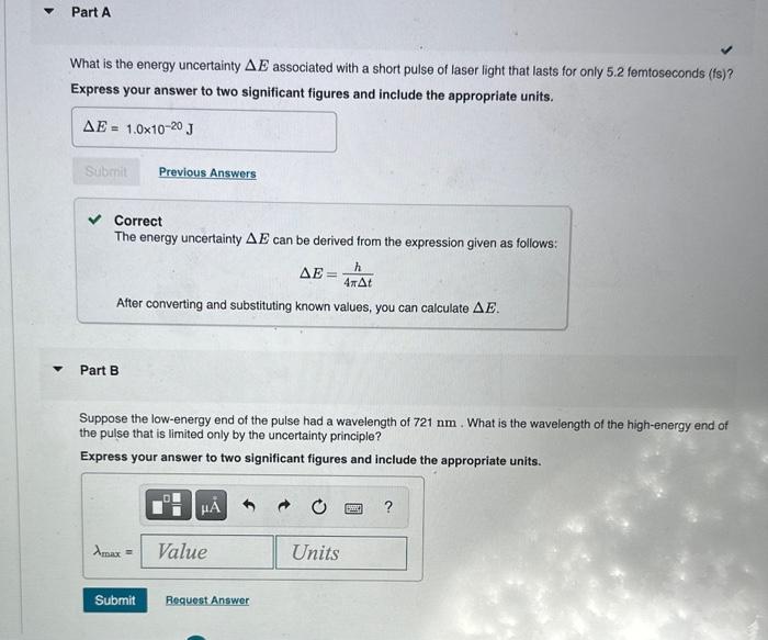 Solved What is the energy uncertainty ΔE associated with a | Chegg.com
