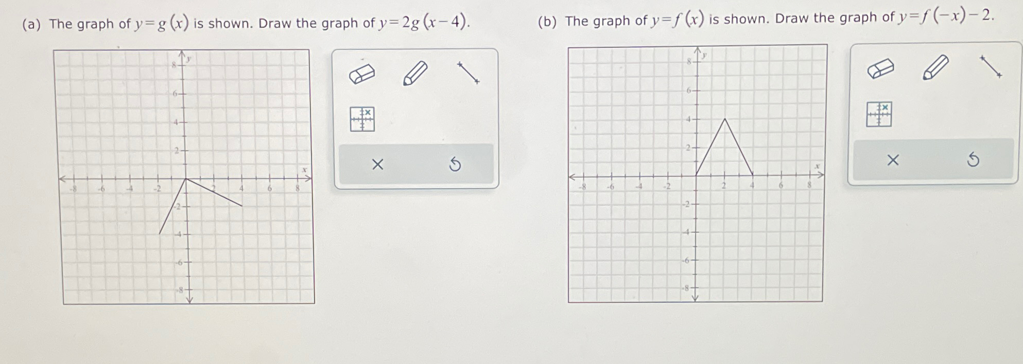 Solved (a) ﻿The graph of y=g(x) ﻿is shown. Draw the graph of | Chegg.com