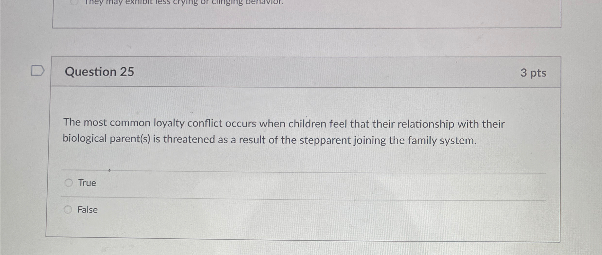 Solved Question 253 ﻿ptsThe most common loyalty conflict | Chegg.com