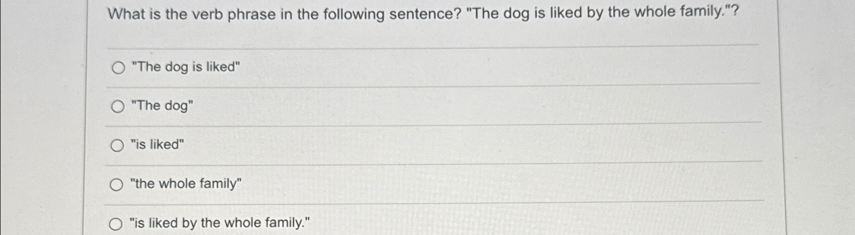 Solved What is the verb phrase in the following sentence? | Chegg.com