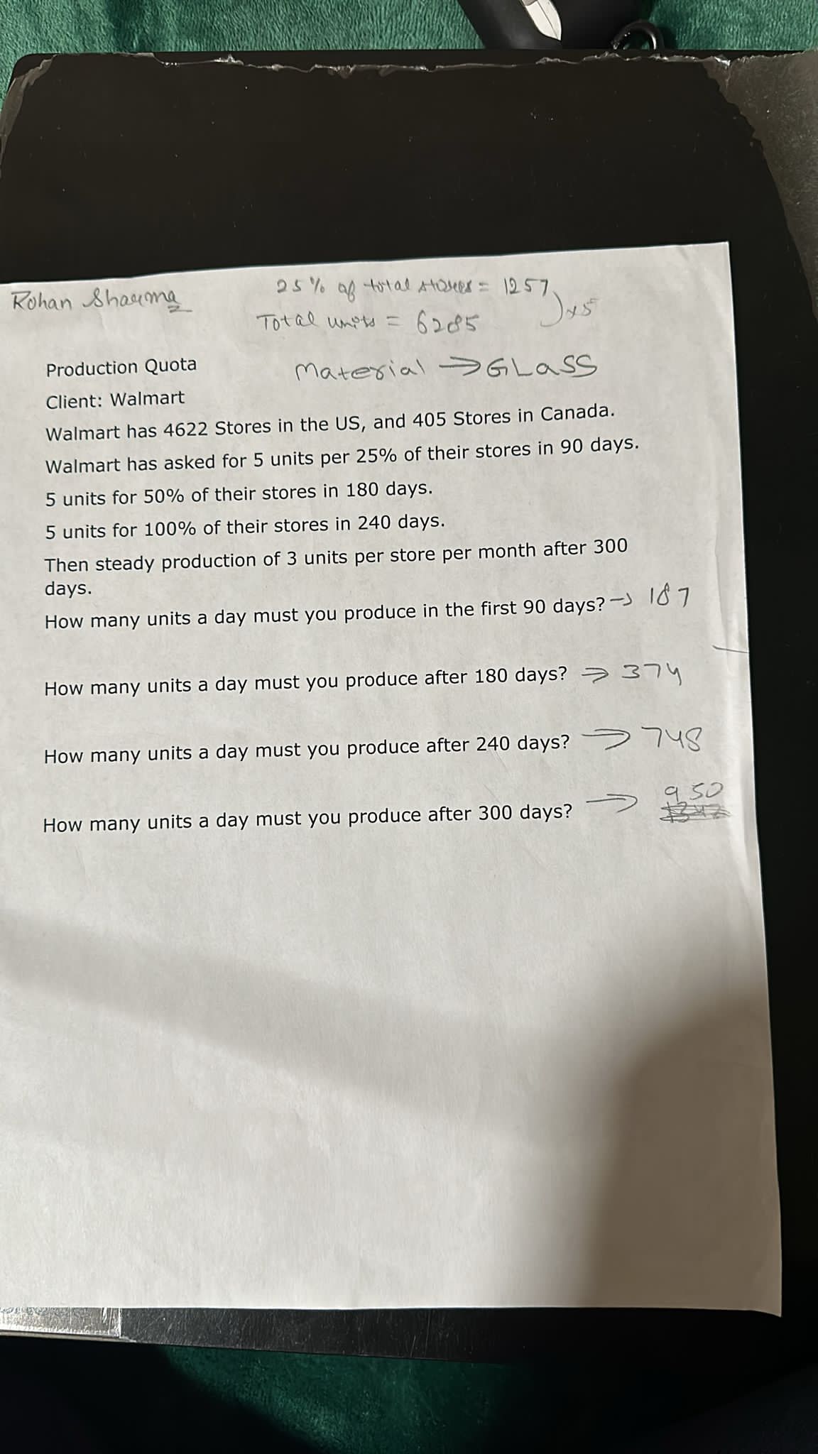 Solved wlamart has 4622 ﻿stores in us and 405 ﻿stores in | Chegg.com