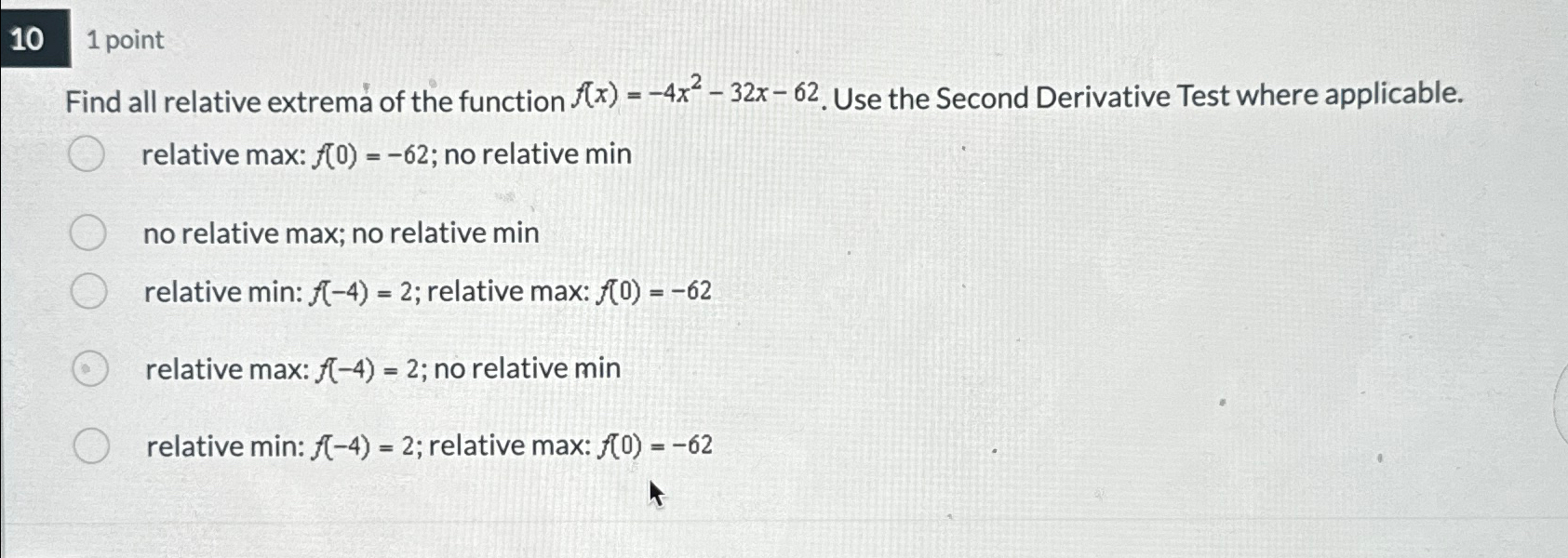 Solved 101 ﻿pointFind all relative extrema of the function | Chegg.com