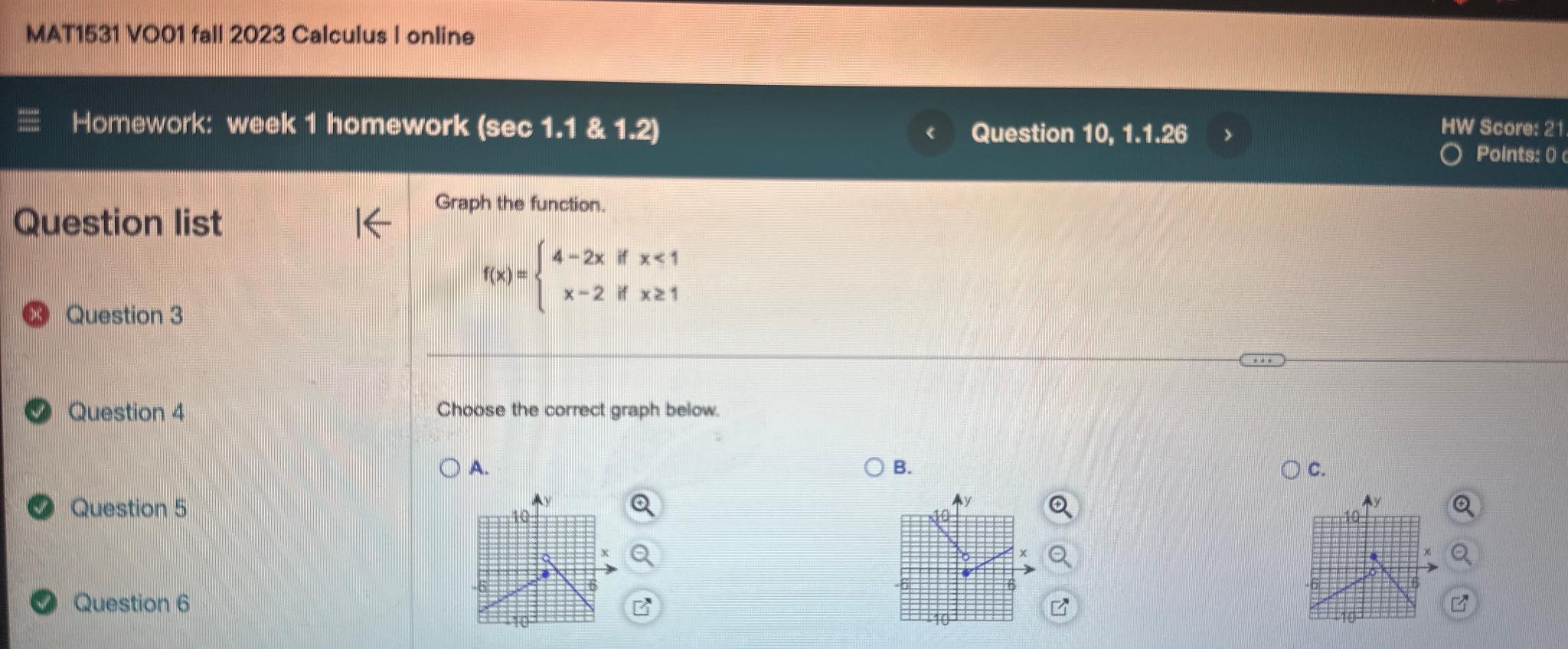 Solved MAT1531 ﻿VO01 ﻿fall 2023 ﻿Calculus I online三 | Chegg.com