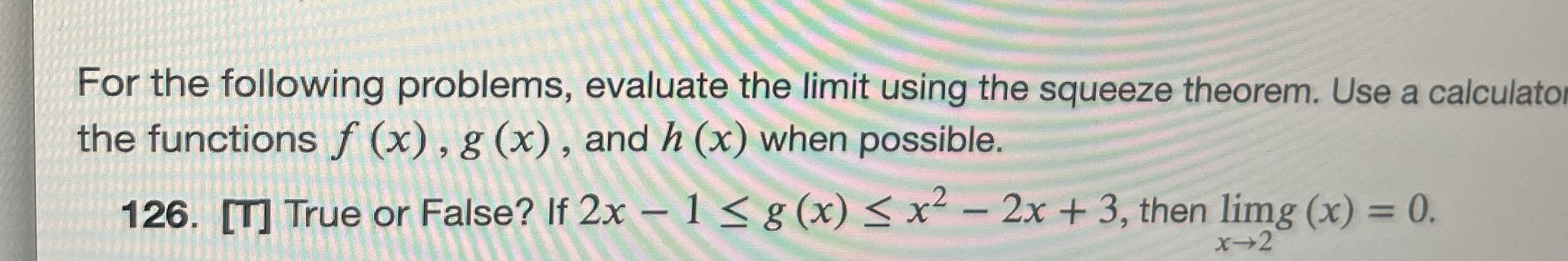 Solved For the following problems, evaluate the limit using | Chegg.com