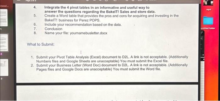 IS 2200 - Business Letter with Data Analysis/Pivot | Chegg.com
