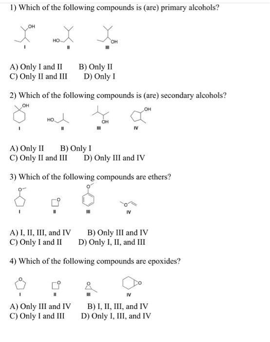 Solved 1) Which of the following compounds is (are) primary | Chegg.com