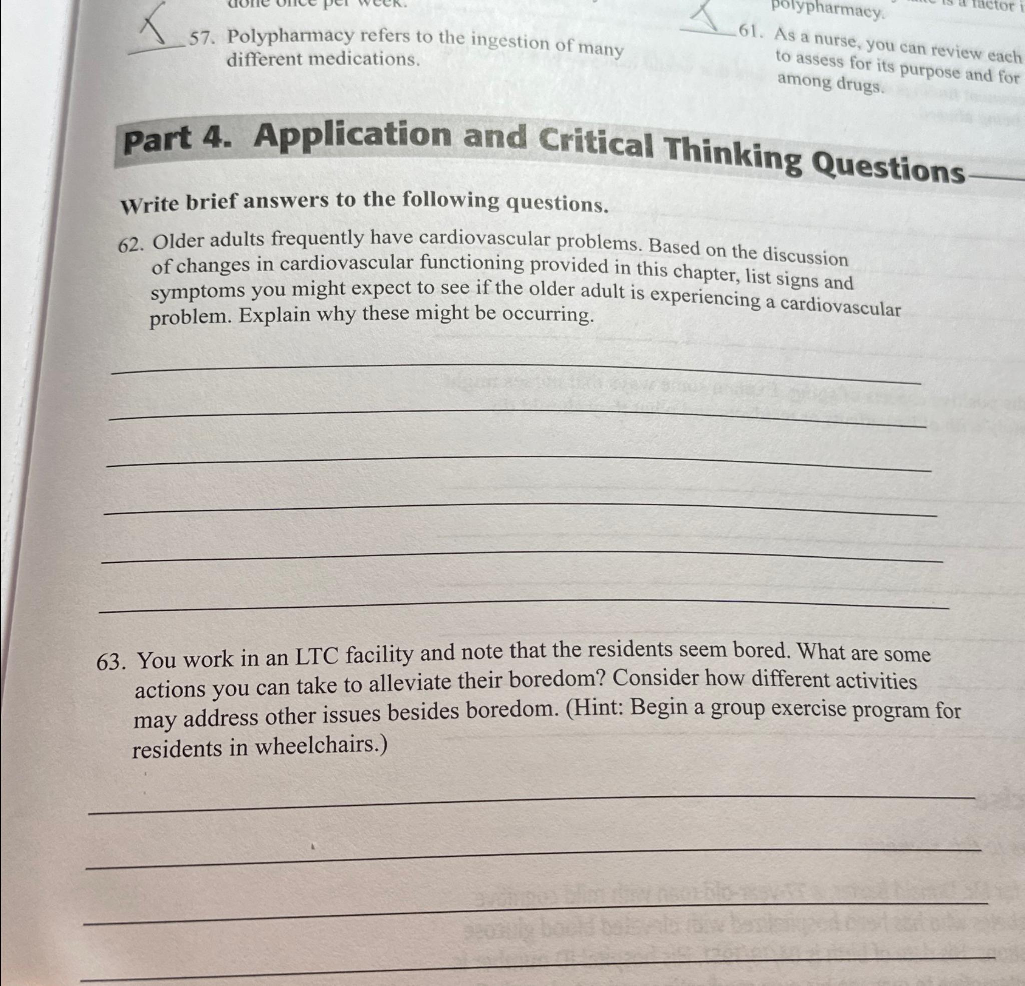 Solved Polypharmacy refers to the ingestion of many | Chegg.com