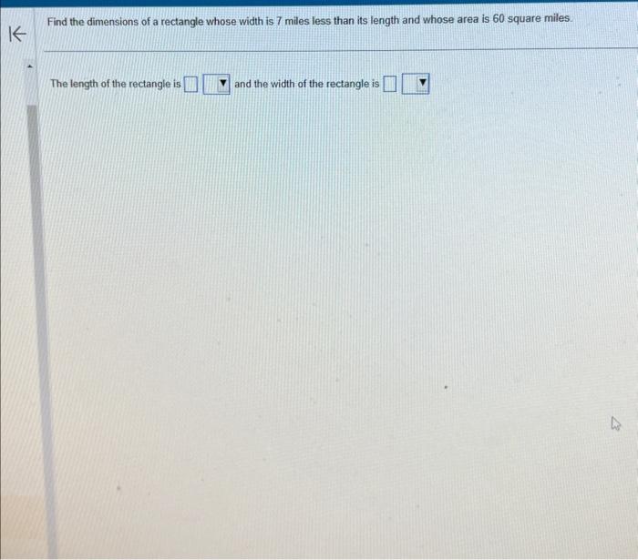 Solved Find the dimensions of a rectangle whose width is 7 | Chegg.com