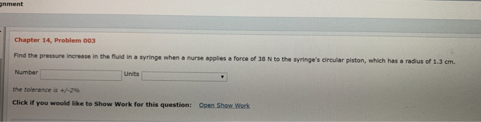 Solved inment Chapter 14, Problem 003 Find the pressure | Chegg.com