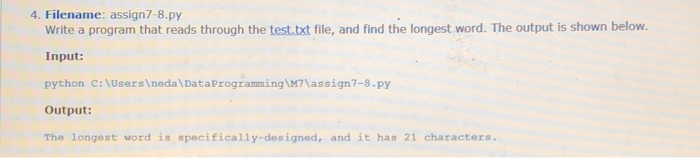 Solved 4 Filename Assign7 8py Write A Program That Reads 4363
