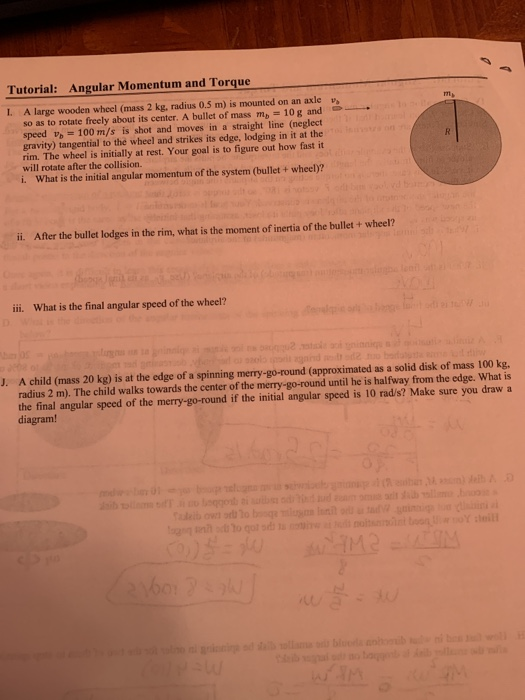 Solved Tutorial: Angular Momentum and Torque I. A large | Chegg.com