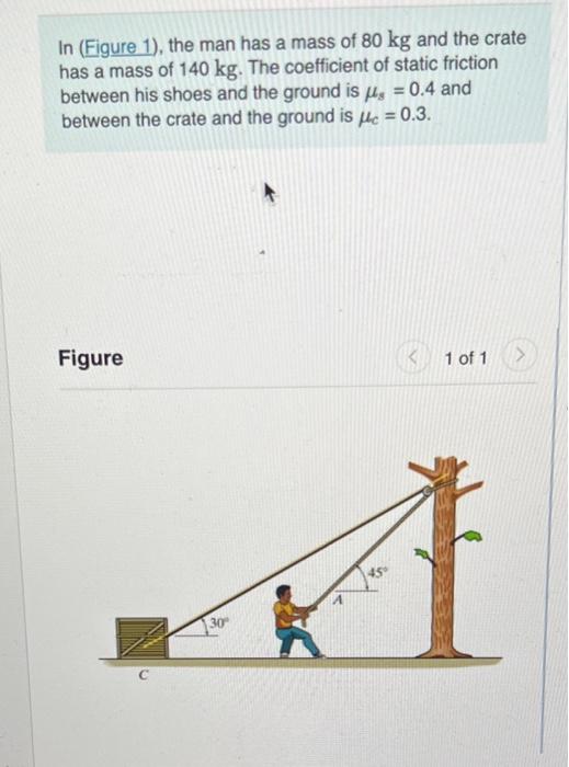 In Figure 1 The Man Has A Mass Of 80 Kg And The