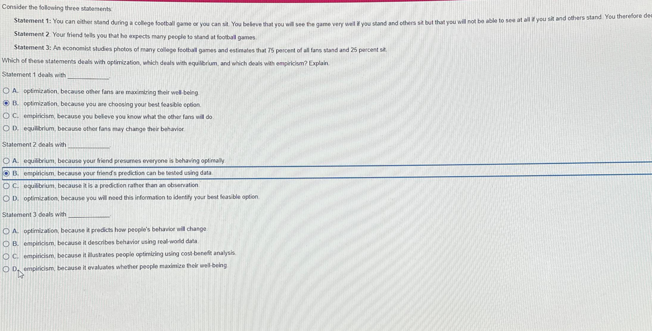 Solved Consider the following three statements:Statement 2. | Chegg.com