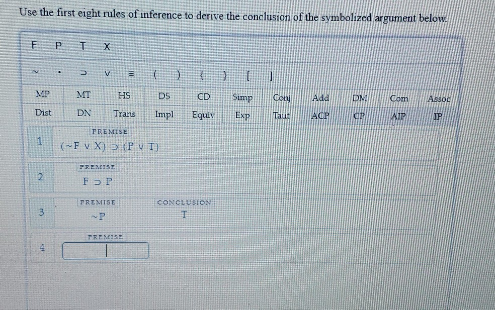 Solved Use the first eight rules of inference to derive the | Chegg.com