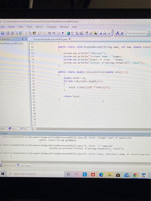 Solved 36 public static String getName> 37 38 | Chegg.com