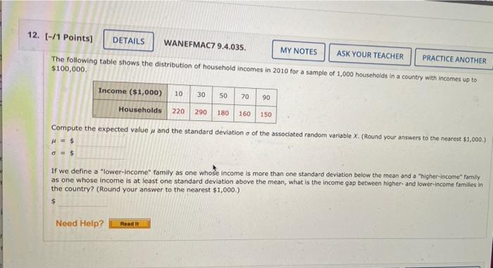 Solved 12. [-/1 Points] DETAILS WANEFMAC7 9.4.035. MY NOTES | Chegg.com