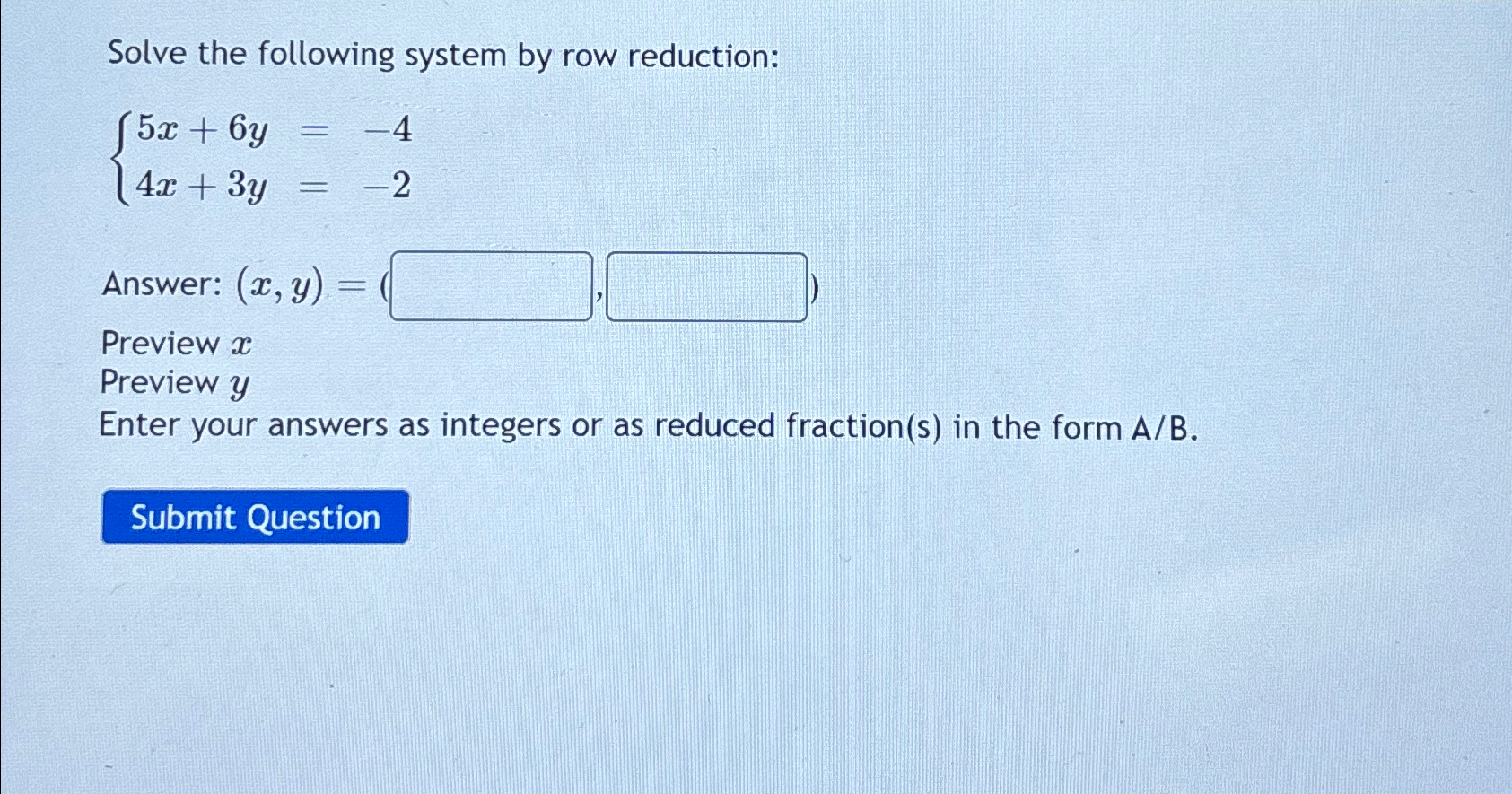 Solved Solve the following system by row | Chegg.com