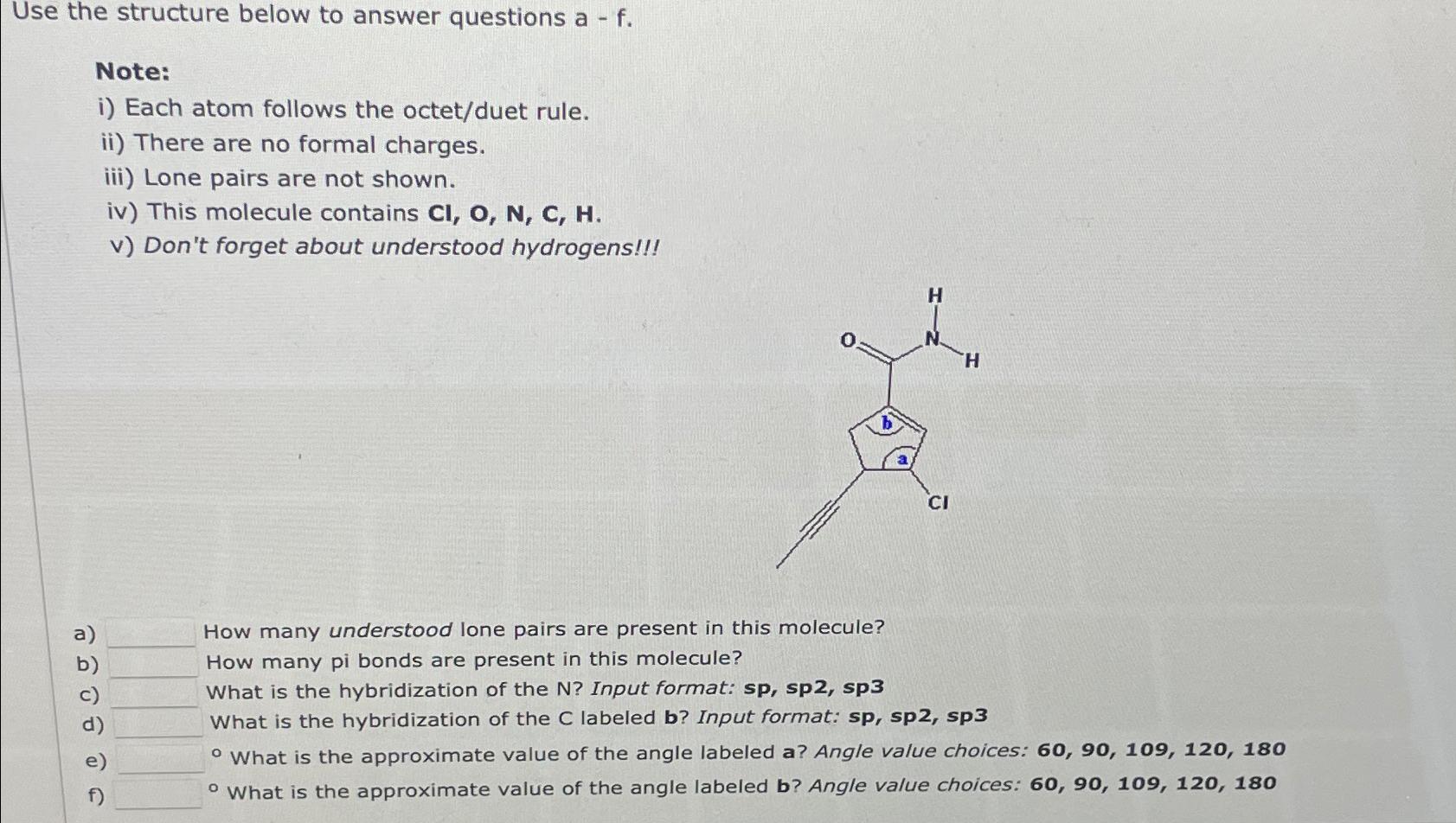 Solved Use the structure below to answer questions a - | Chegg.com