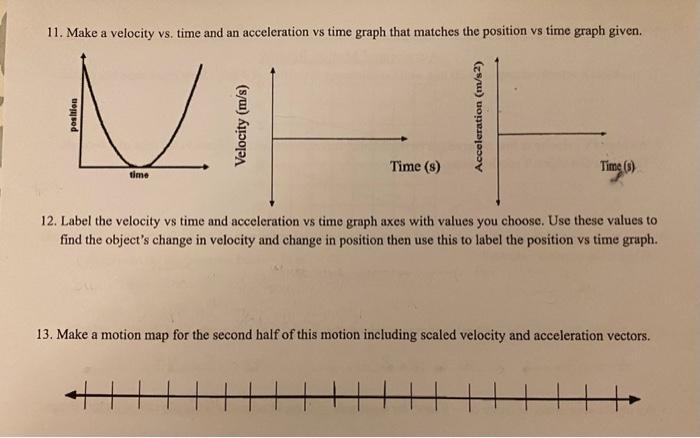 Solved 11. Make a velocity vs. time and an acceleration vs | Chegg.com
