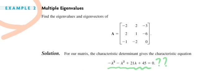Solved Multiple Eigenvalues Find the eigenvalues and | Chegg.com