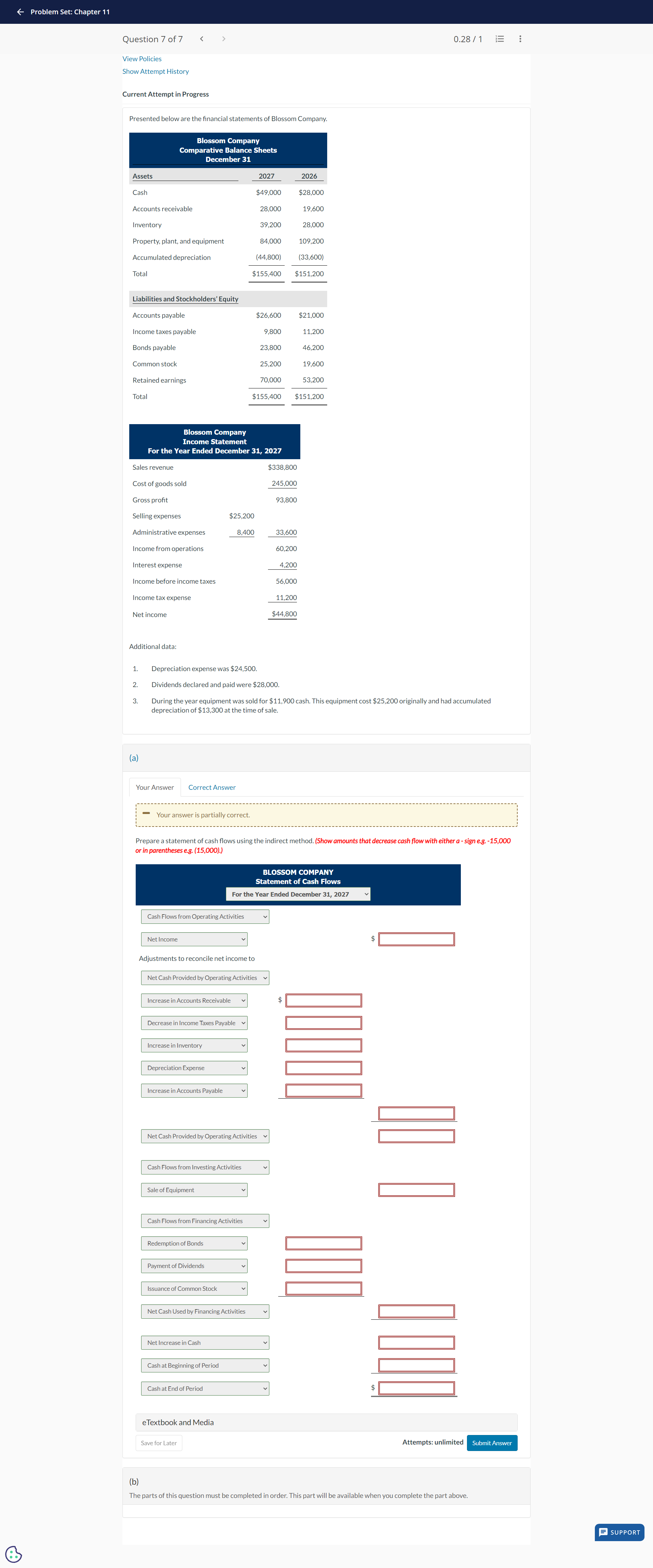 Solved Current Attempt in ProgressPresented below are the | Chegg.com